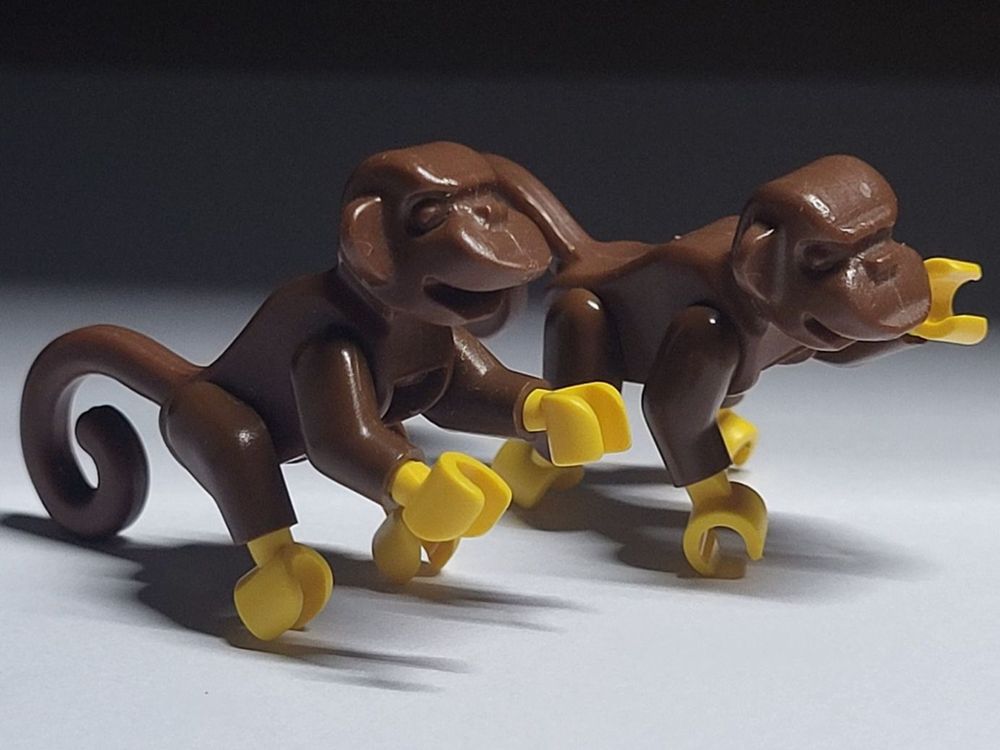 2x LEGO Teil 2550c01: Affe mit gelben Händen und Füssen (Gebraucht) in ...