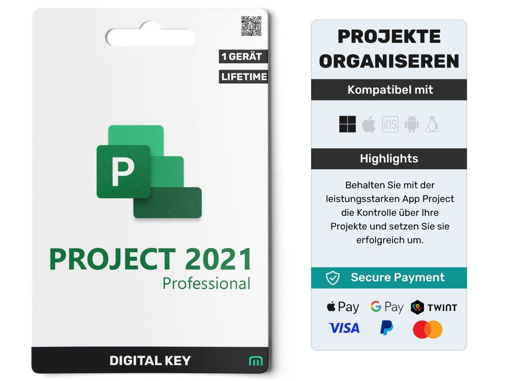 MICROSOFT PROJECT PROFESSIONAL 2021 (Gebraucht) in Dietlikon für CHF 8. ...