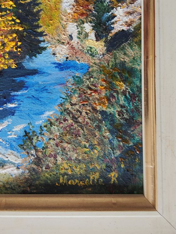 Tableau paysage gorges du Doubs à Morteau Pontarlier signé (Gebraucht) in Tramelan für CHF 60 ...