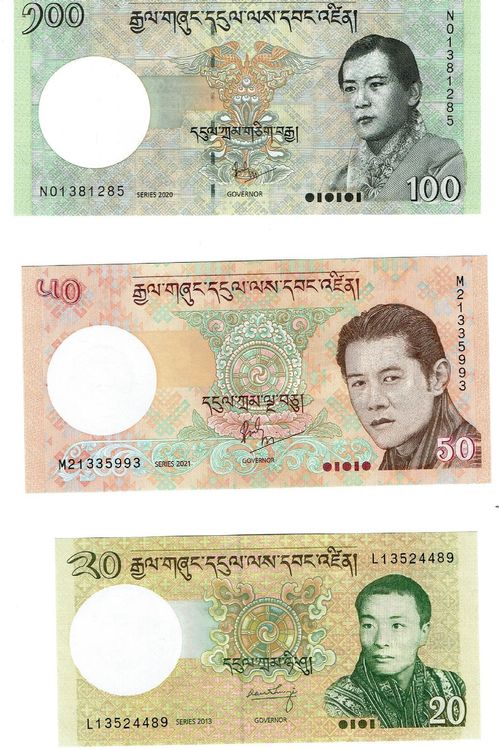 Bhutan Set 6 Stk 1-100 Ngultrum Random Date UNZ (Neu (gemäss ...