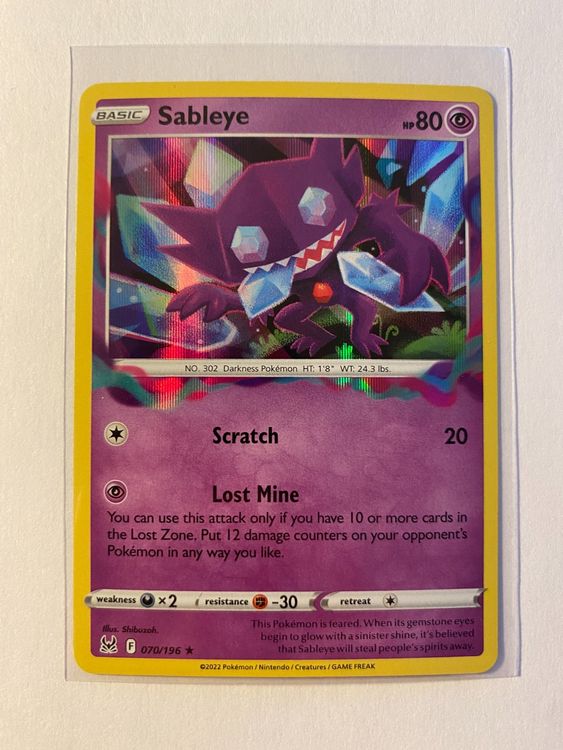 Pokemon Sableye 070/196 Holo Lost Origin EN (Neu (gemäss Beschreibung ...