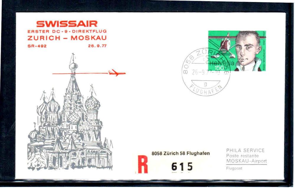 1er vol Zurich Moscou Swissair 26.09.1977 (Gebraucht) in Vevey für CHF 2 – mit Lieferung auf ...