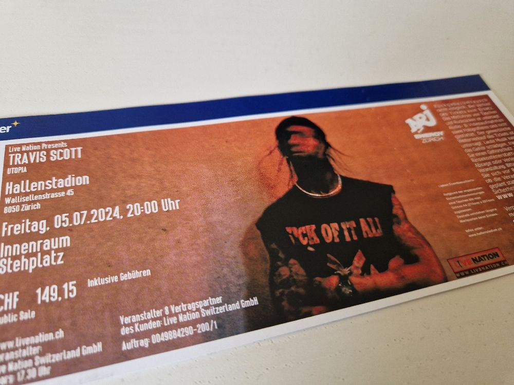 Travis Scott Utopia Tour / Hallenstadio. Zürich (Neu (gemäss Beschreibung)) in Wikon für CHF 320 ...