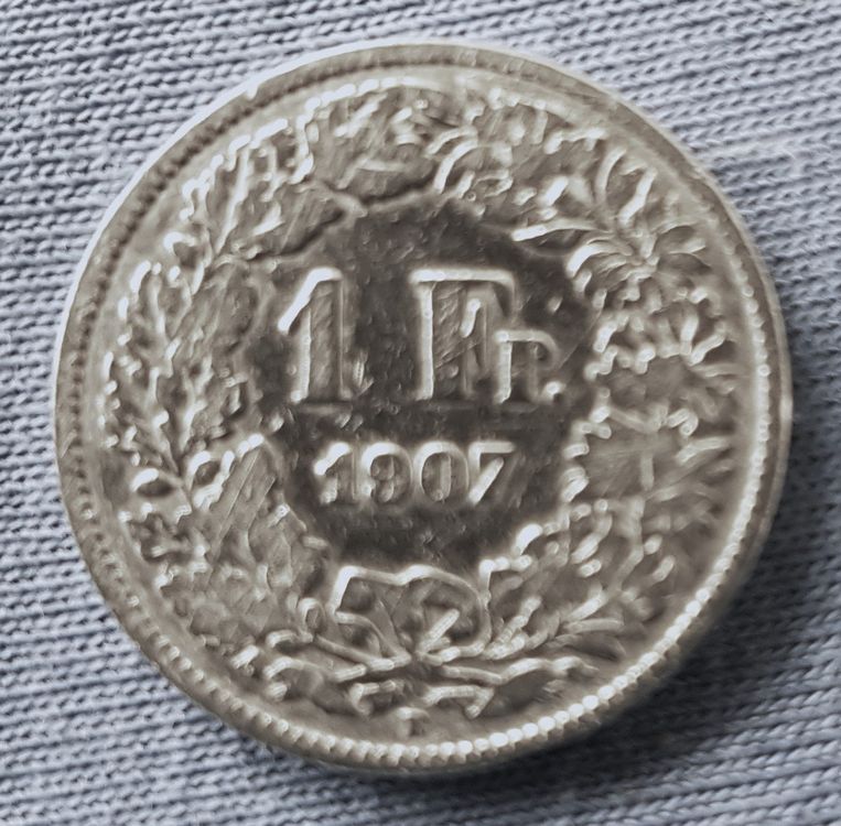 1 Franken 1907 uralte sehr rare Silbermünze ab nur 1 Fr !!! (D'occasion) à Camignolo pour CHF 4. ...