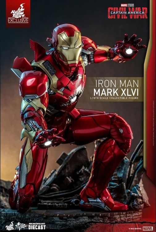 Hot Toys MMS608 Captain America Civil War Iron Man Mark XLVI (Gebraucht ...