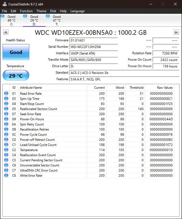 Western Digital Blue 1000GB (SATA, 7200 RPM) (Gebraucht) in Uster für ...