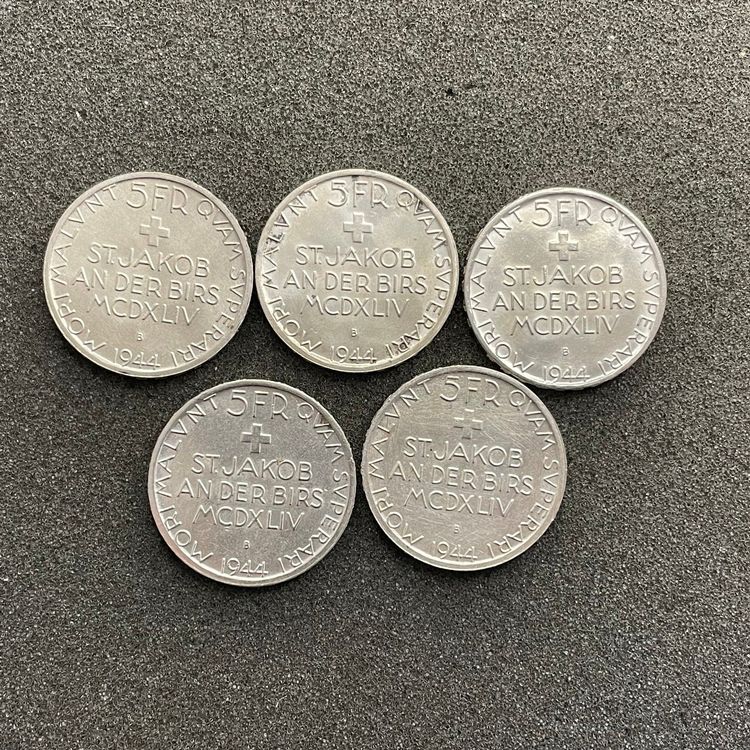 5 x 5 Franken Silber St. Jakob 1944 | Kaufen auf Ricardo