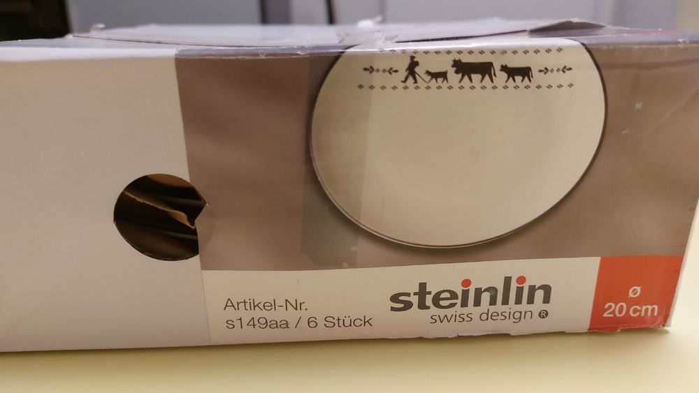 6 Steinlin Teller swiss design Alpaufzug 20cm NEU! | Kaufen auf Ricardo