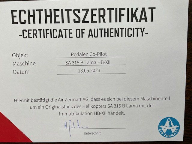 Air Zermatt Original Pedale SA 315 B Lama HB-XII (Gebraucht) in ...