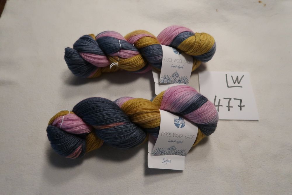 2 Kn. Lana Grossa COOL WOOL Lace Sajra (477) (Neu und originalverpackt ...