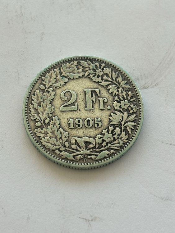 Silbermünze 2 Franken Helvetia 1905 Schweiz Swiss Franc | Kaufen auf Ricardo