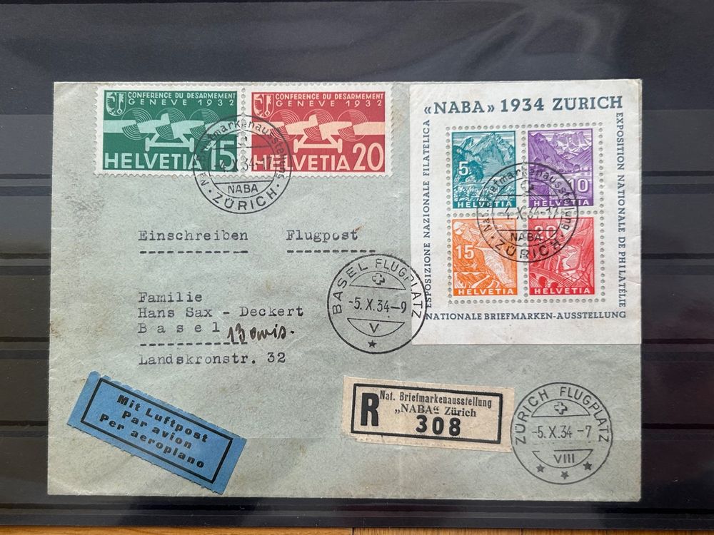 Naba Block 1934, Flugpost TOP !!! (Gebraucht) in Romanshorn für CHF 977 – mit Lieferung auf ...