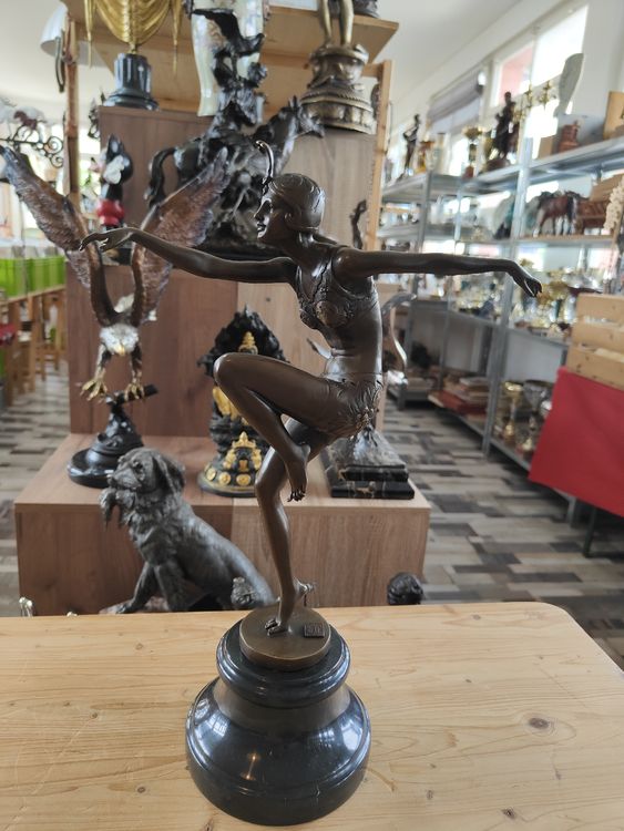 ART DECO WUNDESCHÖNE CON BRIO BRONZESKULPTUR TÄNZERIN (Gebraucht) in ...