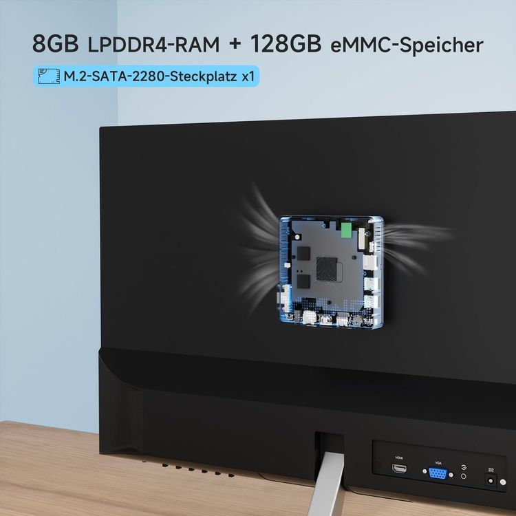 Leiser Lüfterloser Mini PC N4000 8GB RAM 128GB Speicher (Neu und ...