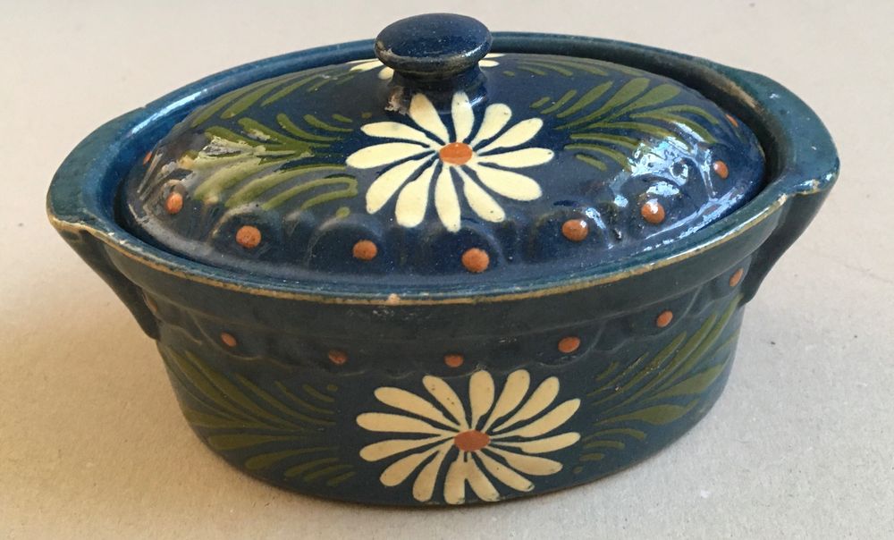 🟡antike Kobaltblaue Keramik Terrine Auflaufform Vintage🎄 (Gebraucht) in ...