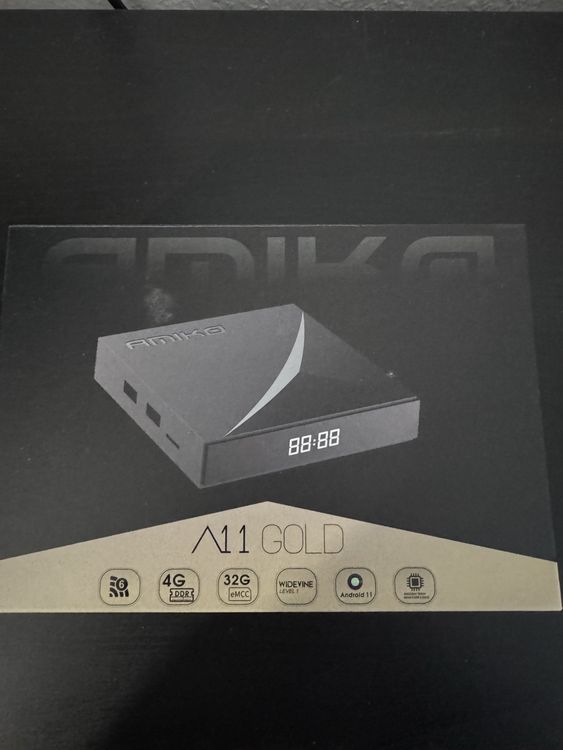 Amiko A11 Gold TV Box Android 4K UHD comme neuf | Kaufen auf Ricardo