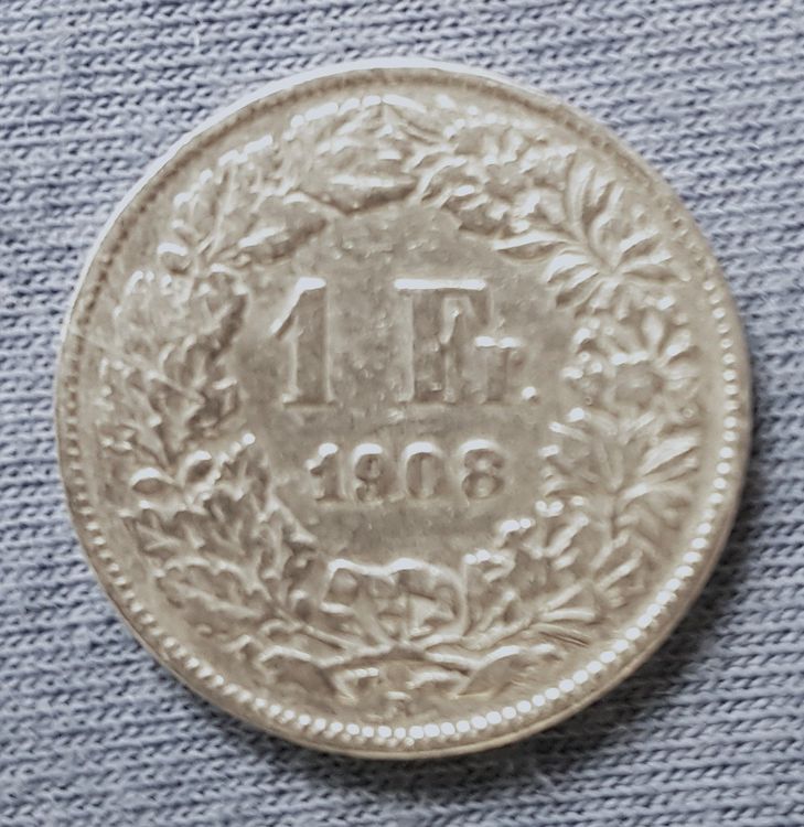 1 Franken 1908 uralte rare Silbermünze ab nur 1 Fr !!! (D'occasion) à Camignolo pour CHF 3 ...