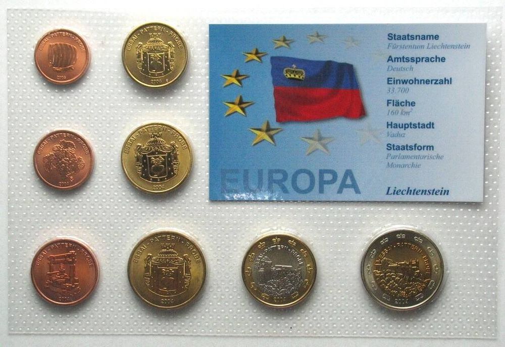 LIECHTENSTEIN Euro Probesatz 2004 KMS - ESSAI - PROBE stgl (Gebraucht ...