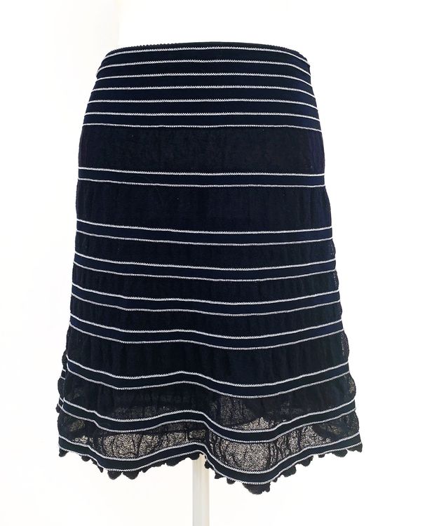 MARC CAIN Rock schwarz weiss A-Linie ausgestellt N2 = 35,5cm (Gebraucht ...