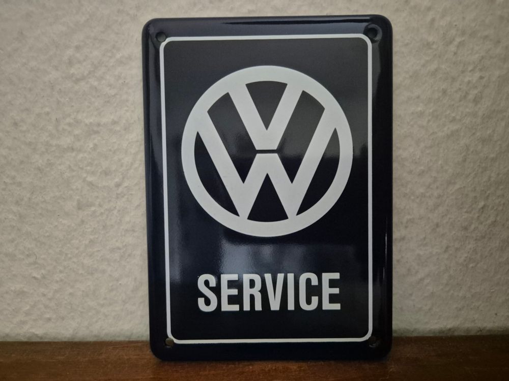 Emailschild VW Werkstatt Auto Service Garage Emaille Schild (Neu ...
