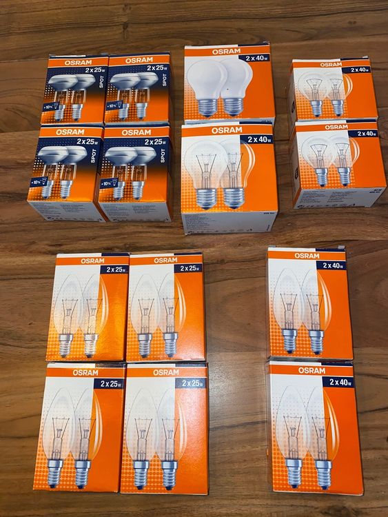 Osram Glühbirnen - (25w & 40w / E14 & E27) (Neu und originalverpackt) in Rotkreuz für CHF 10 ...