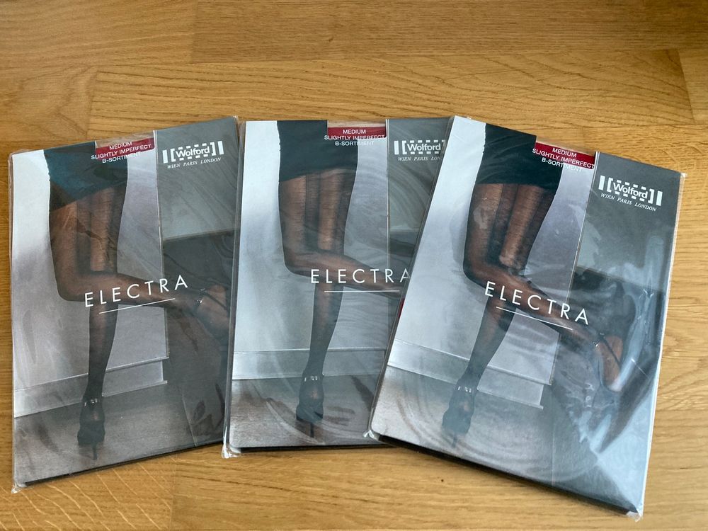 -3- Paar Wolford Strumpfhosen Electra/Medium/true red (Neu und originalverpackt) in rheineck für ...
