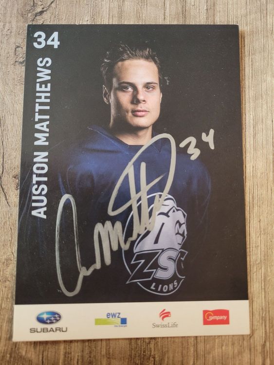 AUSTON MATTHEWS ORIGINAL SIGNIERTE AUTOGRAMMKARTE ZSC LIONS (Gebraucht ...