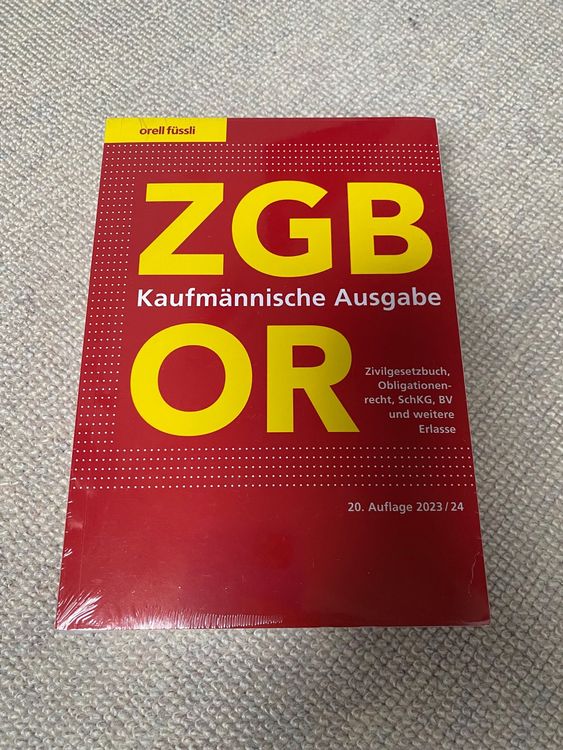 ZGB/OR Kaufmännische Ausgabe 20.Auflage 2023/24 (Neu und originalverpackt) in für CHF 20 – mit ...