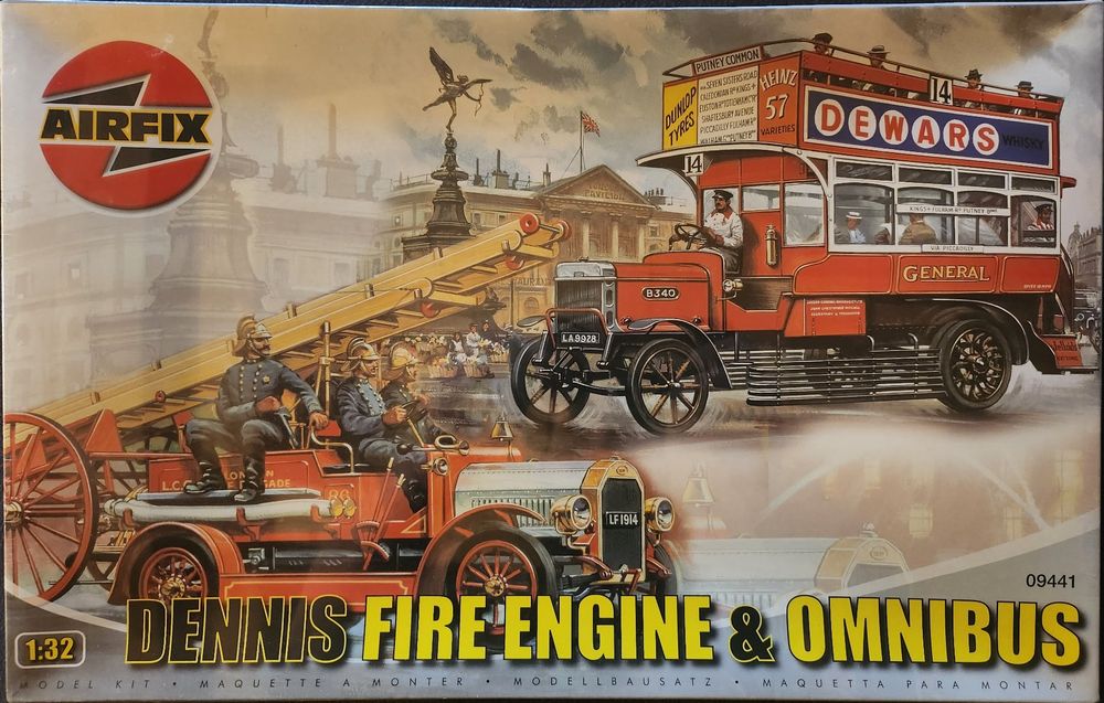 AIRFIX 09441 DENNIS FIRE ENGINE & OMNIBUS BAUSÄTZE 1:32 NOS (Neu und ...