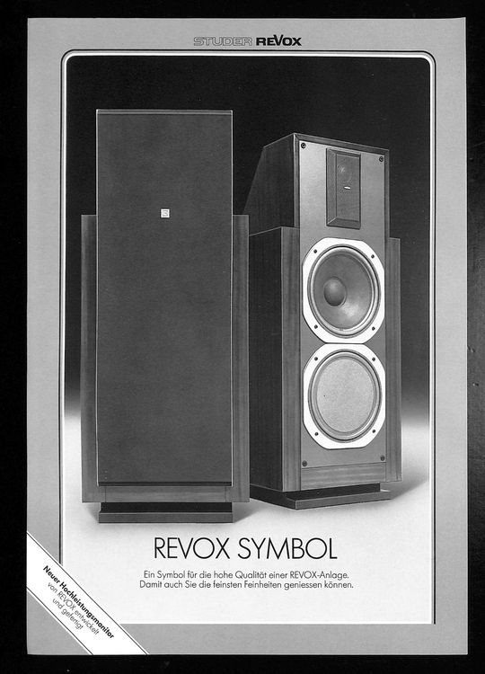 REVOX SYMBOL Hochleistungsmonitor STUDER REVOX ® Prospekt (Gebraucht ...