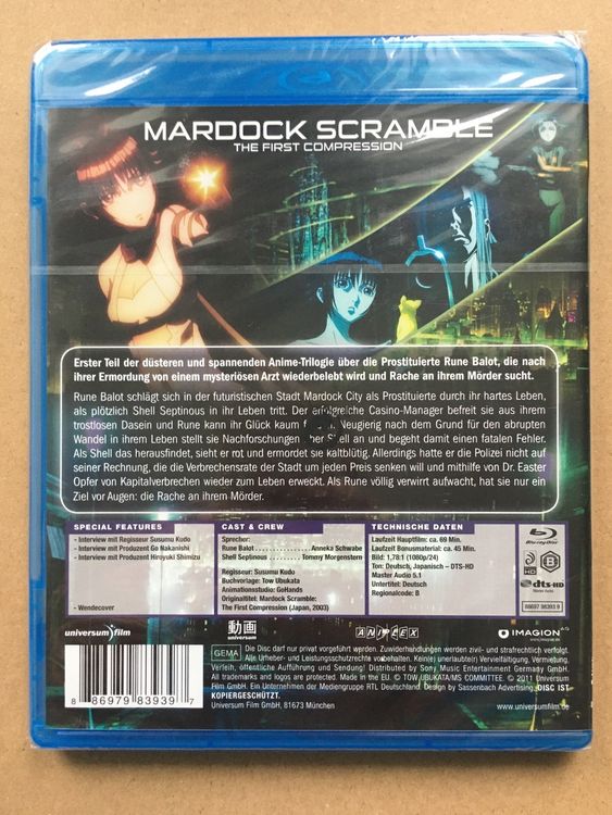 Mardock Scramble: The First Compression (Neu) [Blu-ray] (Neu und ...