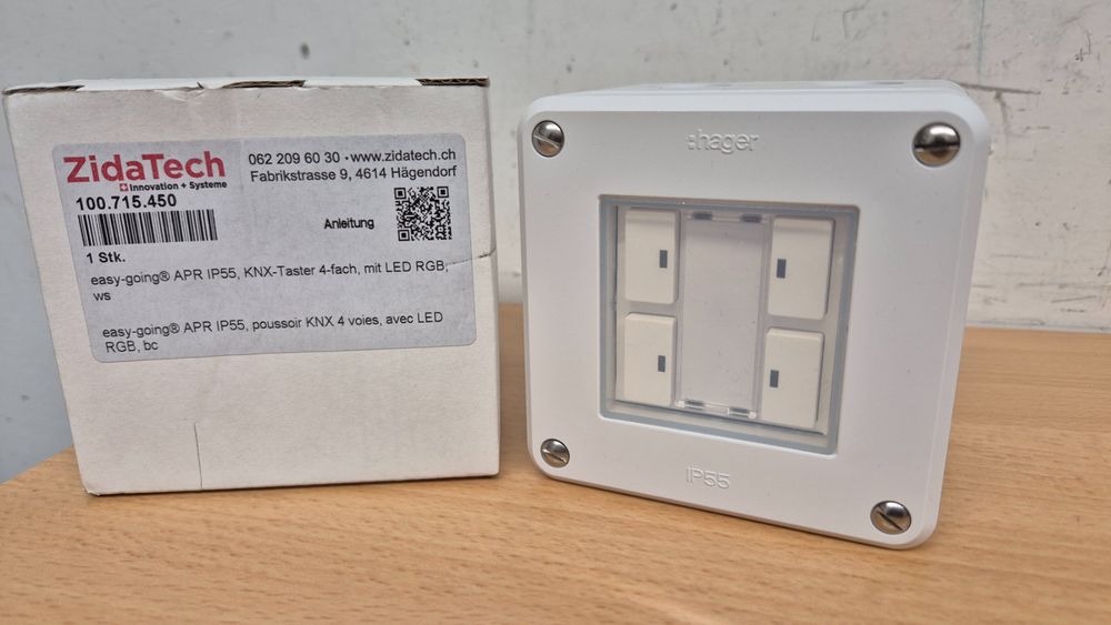 KNX-Taster mit RGB 4-fach IP55 Aufputz easy-going (Neu und ...