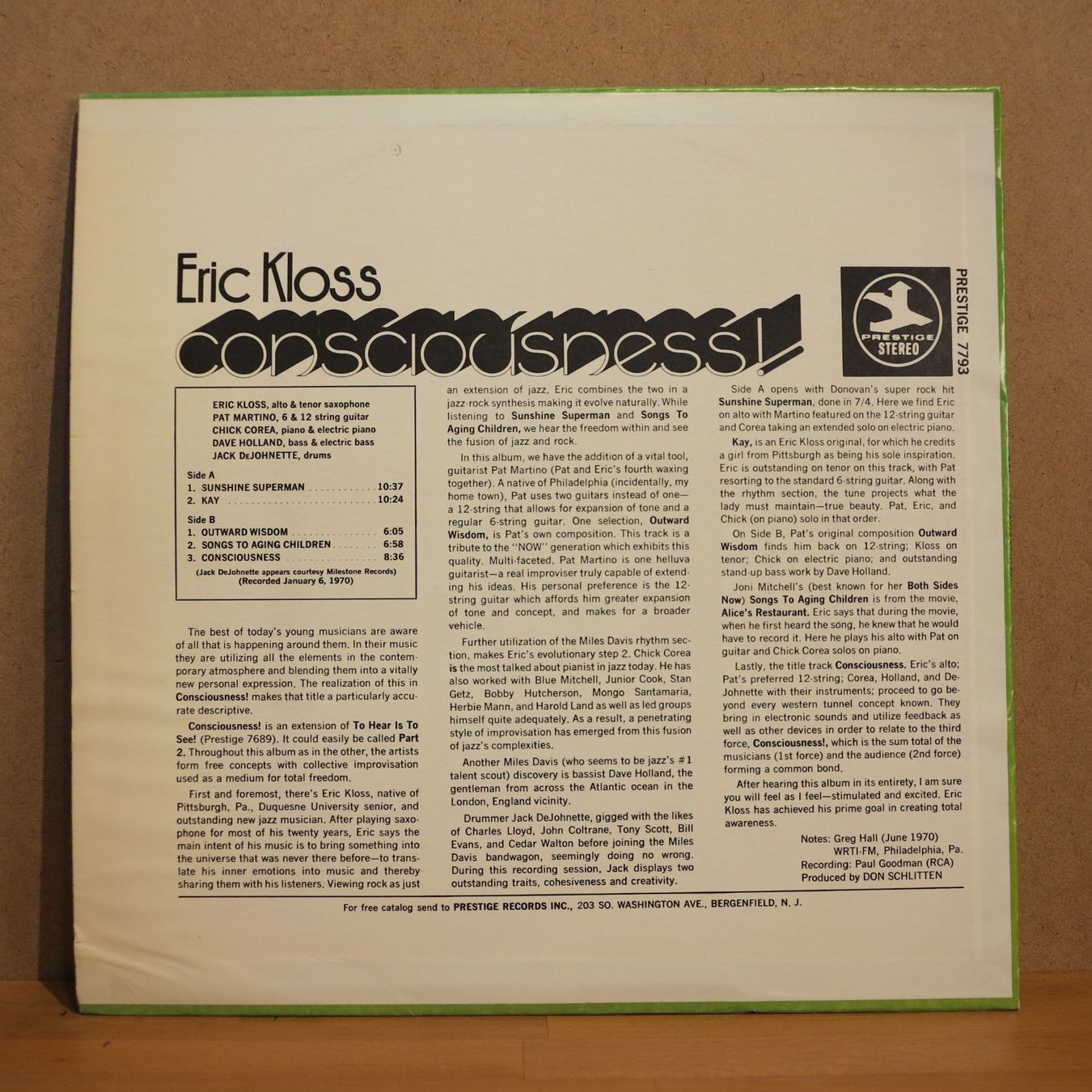 Eric Kloss - Consciousness! / LP (Gebraucht) in Zürich für CHF 20 – mit ...