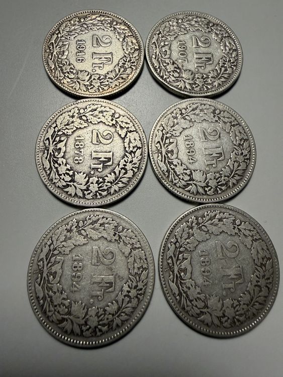 Alte Schweizer 2 Franken Münzen, diverse Jahrgänge! (Gebraucht) in Buch ...