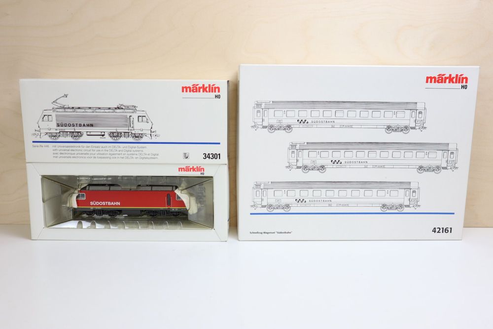 Märklin SOB Personenzug + E-Lok Set - Digital 34301 / 42161 (Gebraucht ...