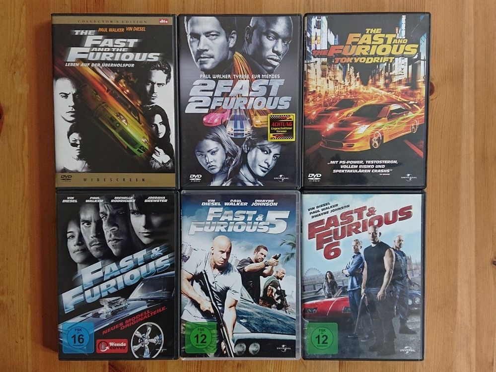 FAST AND FURIOUS 1 bis 6 auf DVD (Gebraucht) in Wilderswil für CHF 7.5 – mit Lieferung auf ...