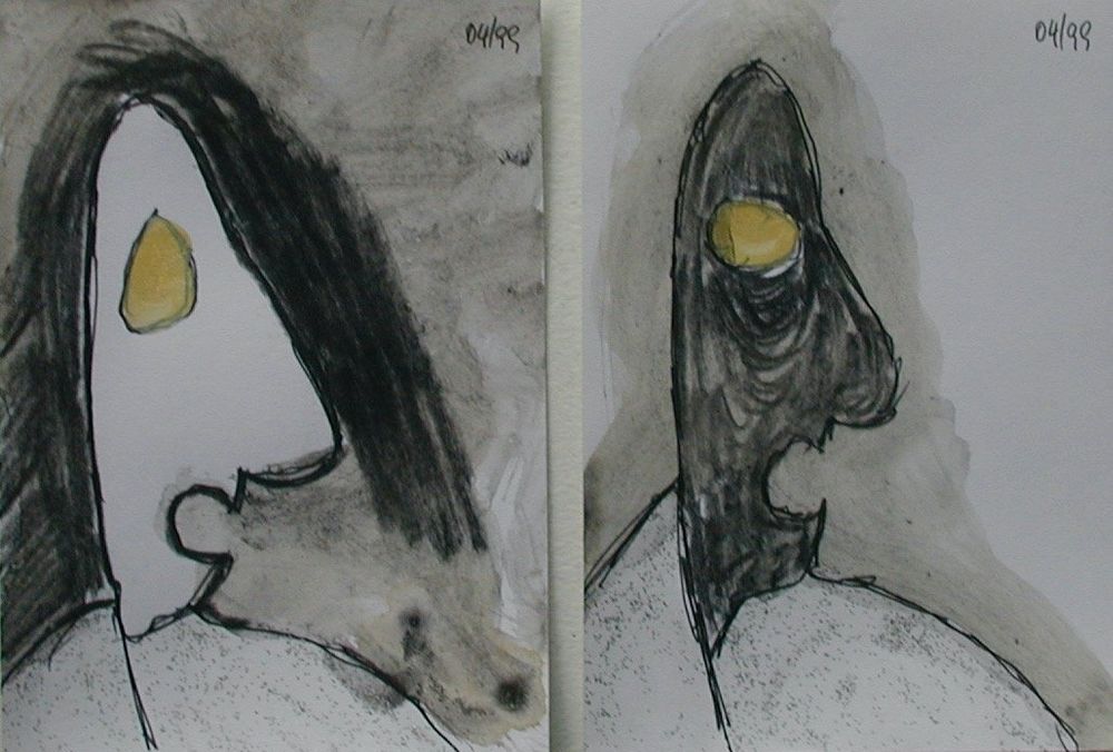 Fabio Calvi (1944) quadro: 6 profili a bocca aperta (1999) | Kaufen auf ...