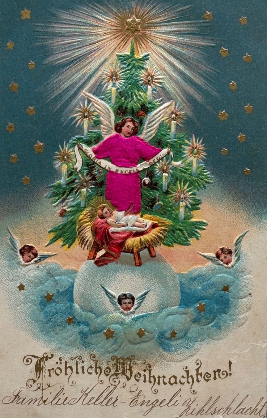 Weihnachten, Engel, Tannenbaum, echt Seide (Gebraucht) in Frauenfeld ...