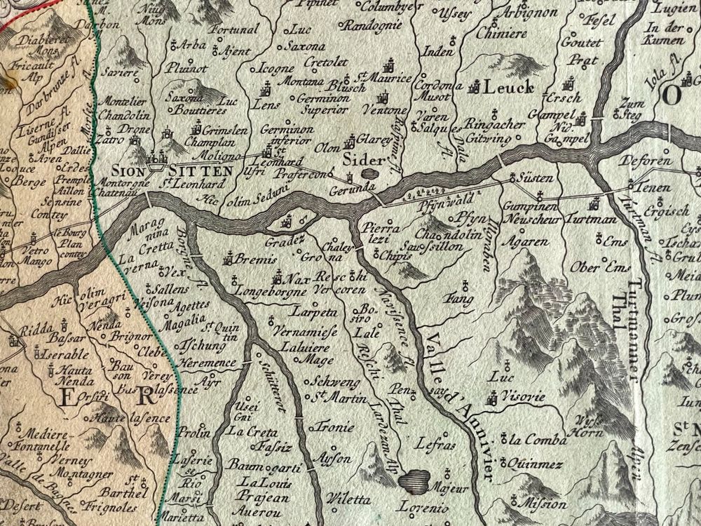 Gabriel WALSER - Landkarte Kanton Wallis 1768 - ohne Rahmen (Gebraucht) in Münsingen für CHF 185 ...
