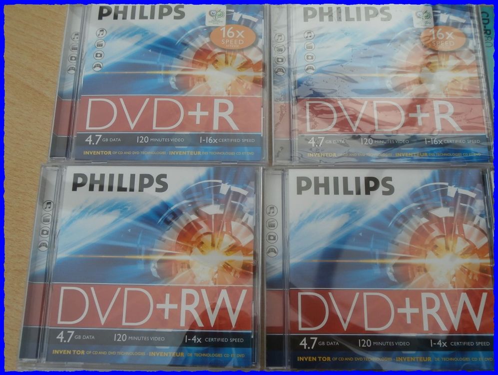 9 x DVD+R (Philips) und 7x CD-R80 (TDK) - Rohlinge Neu (Neu (gemäss ...