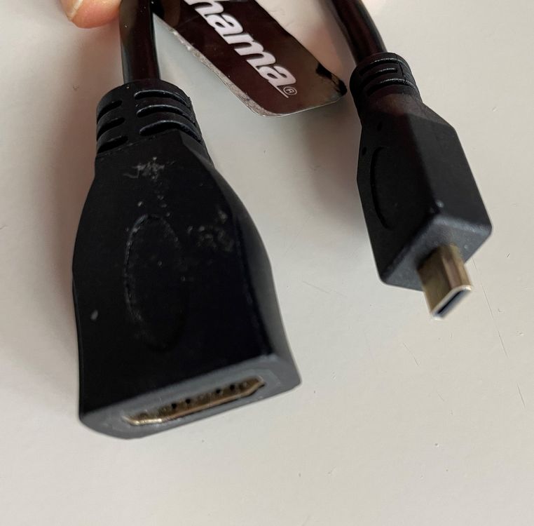 Kabel-Adapter Hama Typ D Micro HDMI Adapter schwarz (Neu (gemäss ...