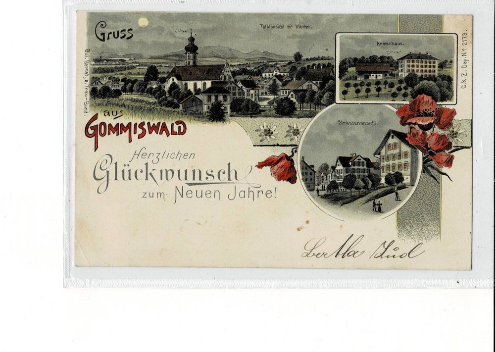 Gruss aus GOMMISWALD SG sehr schöne Litho gel. 1902! | Kaufen auf Ricardo