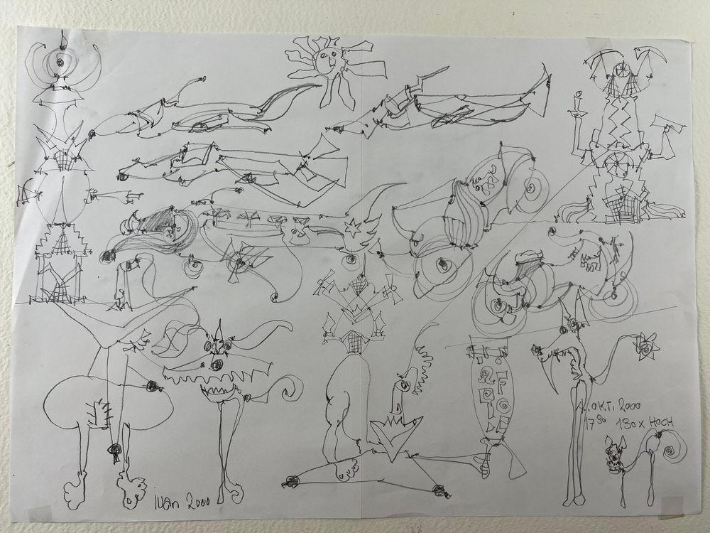 ivan Hotz (19??-2021) Original Grosser Zeichnung Signiert (Gebraucht ...