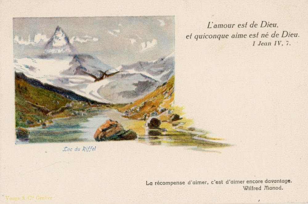 Zermatt VS am RIFFELSEE mit Matterhorn LITHO um 1922 | Kaufen auf Ricardo