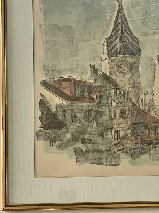 Hans Potthof (1911-2003) Litho. Zuger Altstadt Handsigniert (Gebraucht) in Root für CHF 325 ...