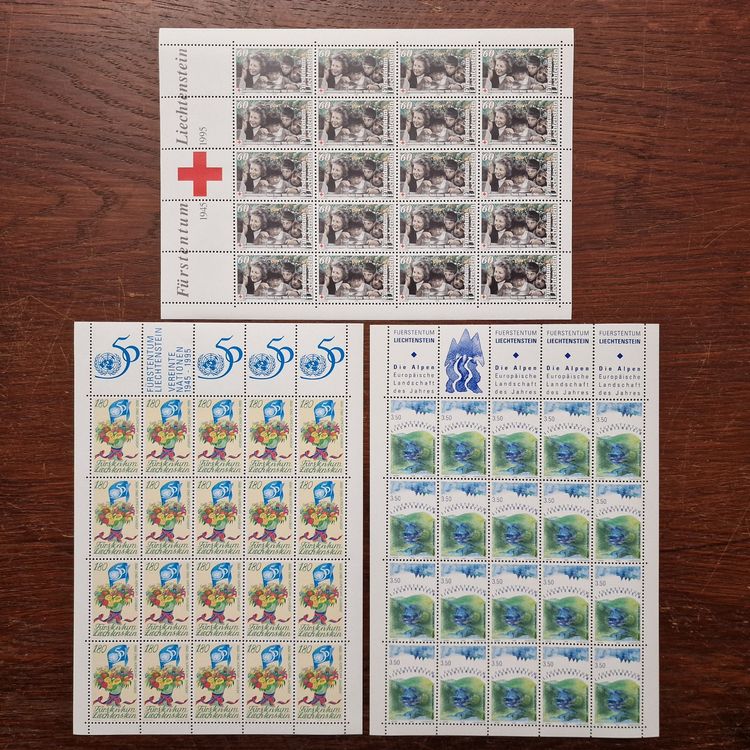 FL 1995 Kleinbögen 1105/1107 ** (Neu (gemäss Beschreibung)) in Aesch LU für CHF 4.9 – mit ...
