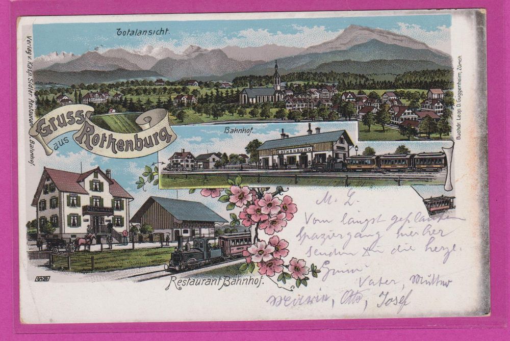 Rothenburg LU : Gruess aus .. alte Litho - Ansichtskarte (Gebraucht) in ...