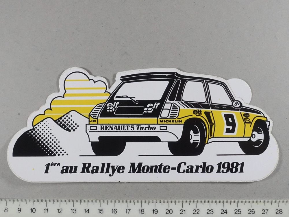 Renault Turbo, Rallye Monte Carlo, alter Sticker, 1981, Auto (Gebraucht ...