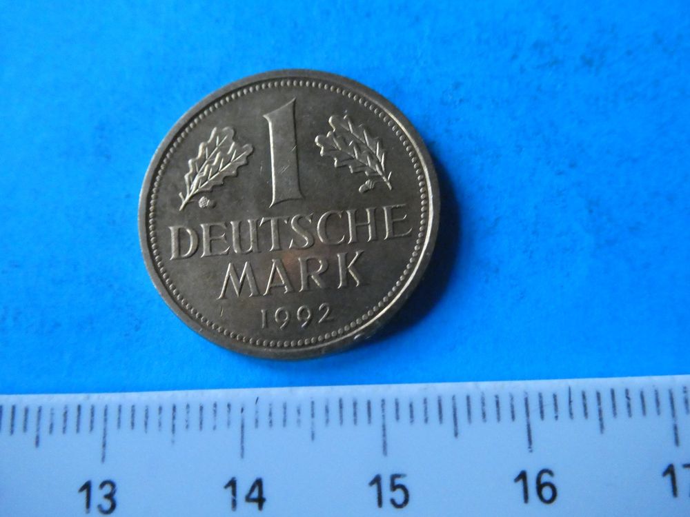 Deutschland 1992 D, 1 Mark unzirkuliert, vergoldet (Neu (gemäss Beschreibung)) in Hinterforst ...