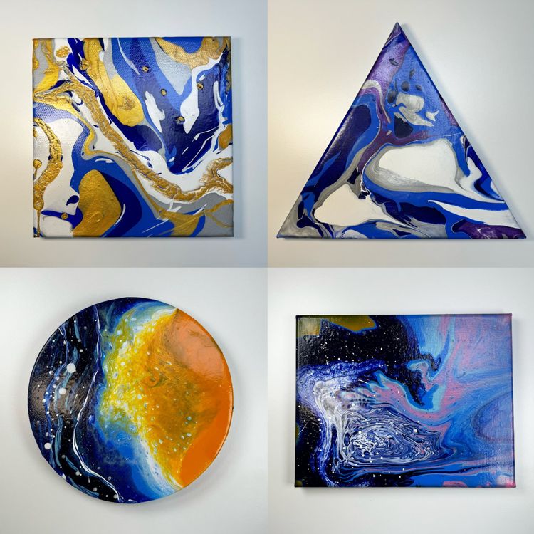 4 Acrylbilder/Abstrakte Gemälde | Kaufen auf Ricardo